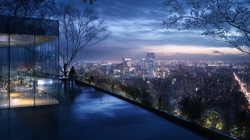 A Bustling Cityscape at Night with Vibrant Lights. Stock Image - Image ...