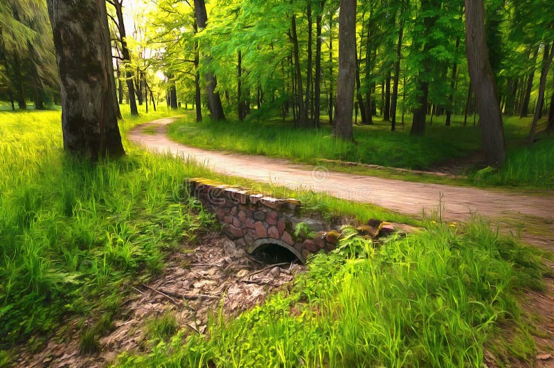 Quiet Path in a Dark Forest in the Spring Stock Photo - Image of creepy ...