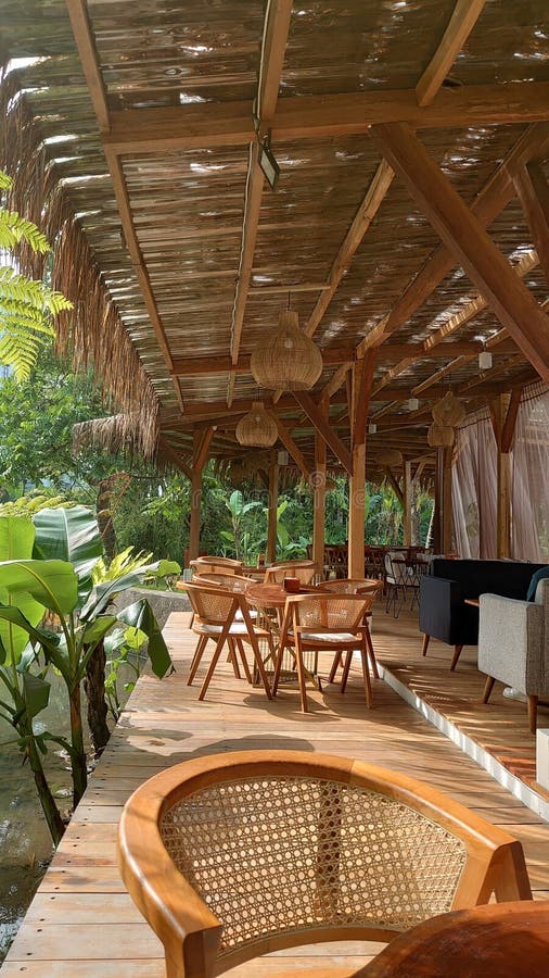 A Quiet and Peaceful Atmosphere of an Indonesian Cafe Stock Photo ...