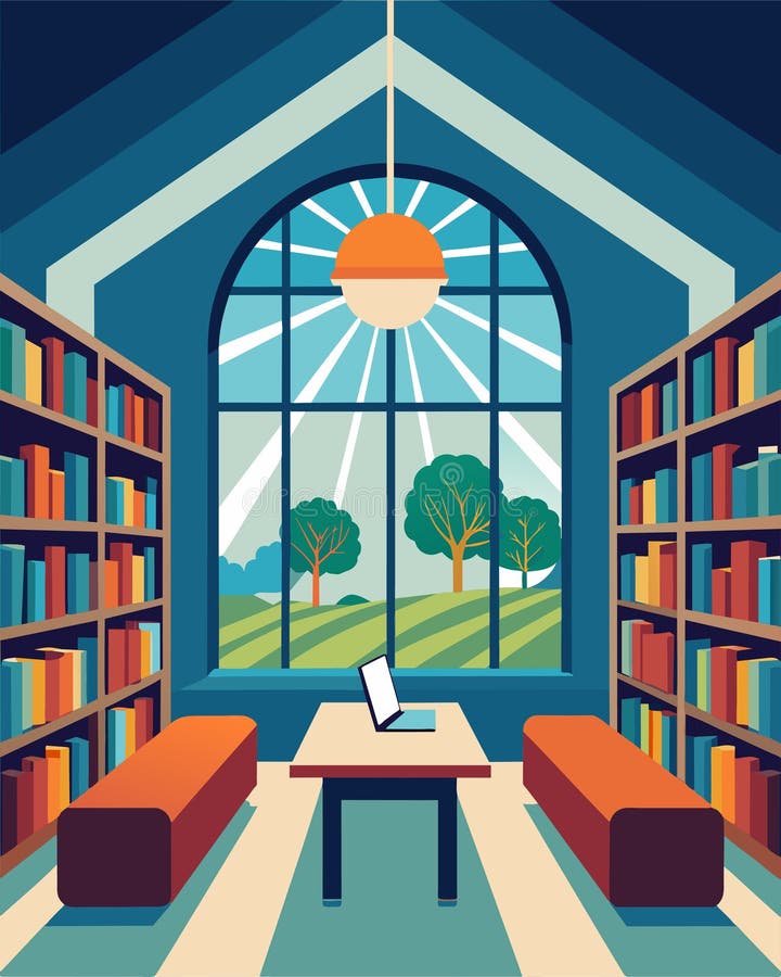 A Quiet and Peaceful Reading Area in the Library Soaked in Natural ...