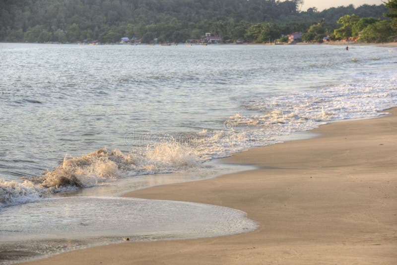 Quiet Peaceful Scene at the Sandy Beach. Stock Photo - Image of horizon ...