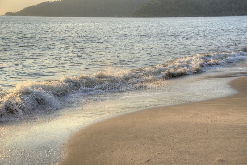 Quiet Peaceful Scene at the Sandy Beach. Stock Image - Image of summer ...