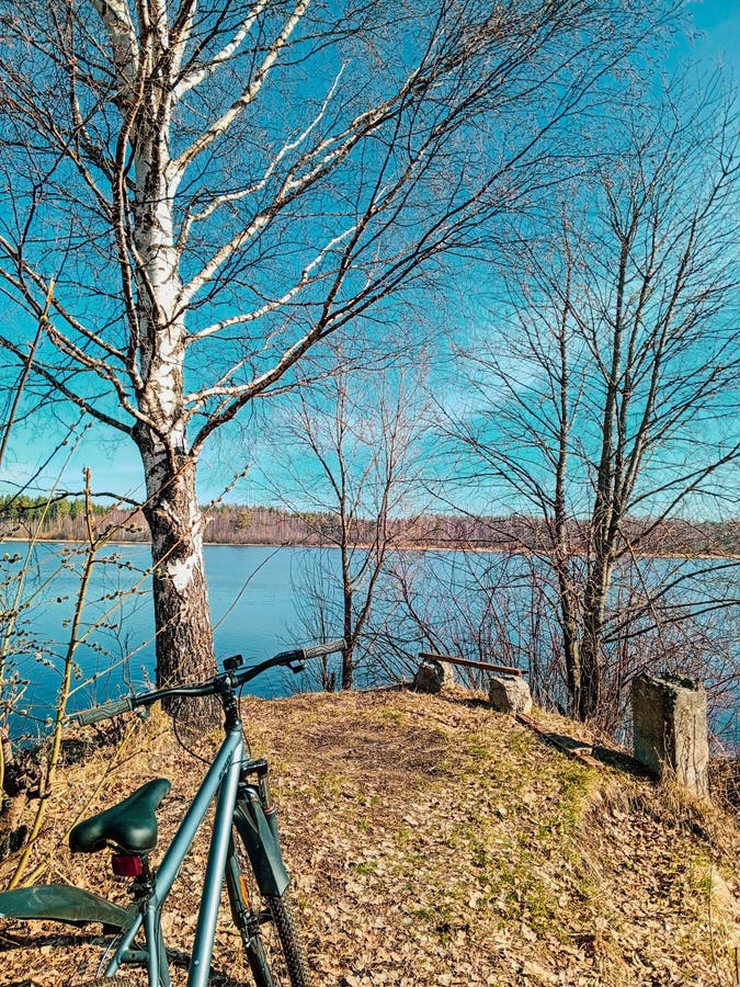 Quiet Place, Beautiful View of the River and Fresh Forest Air. Stock ...