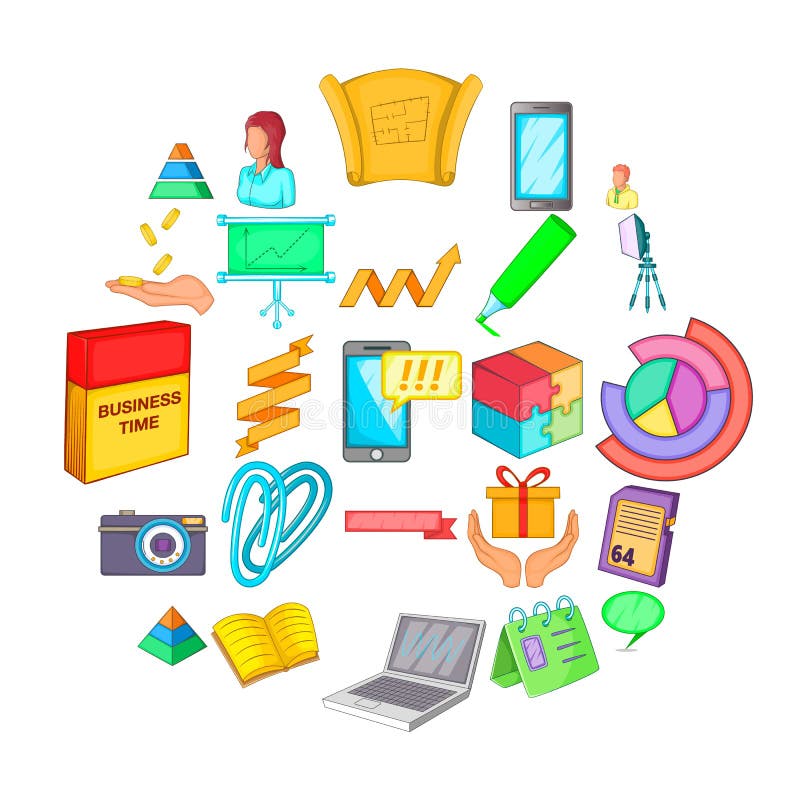 Quiet Place Icons Set, Cartoon Style Stock Vector - Illustration of ...