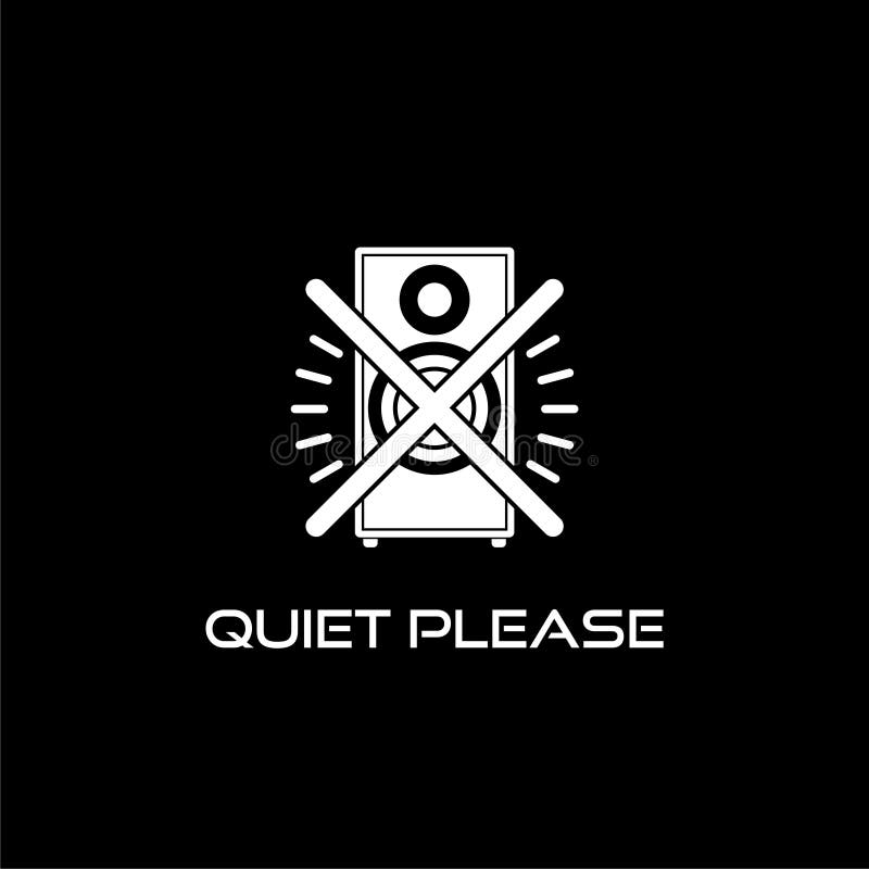 Silence Logo, Be Quiet Icon, Color Set with Long Shadow Stock Vector ...