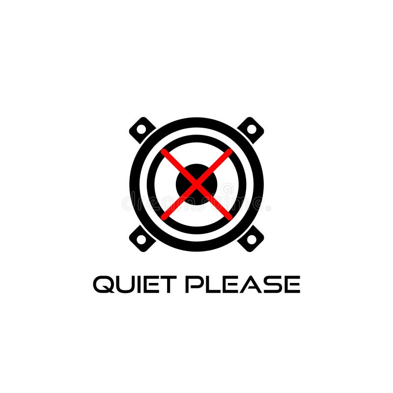 Silence Logo, Be Quiet Icon, Color Set with Long Shadow Stock Vector ...