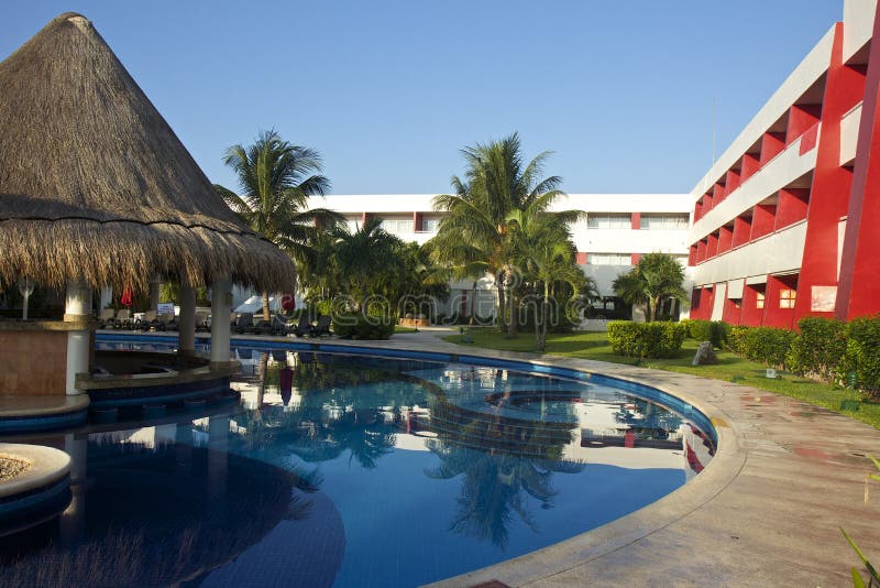 Quiet Pool in Mexican Hotel, Mexico Editorial Stock Photo - Image of ...