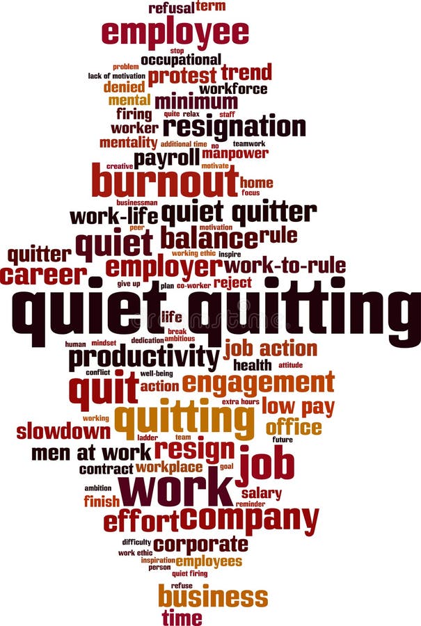 Quiet quitting word cloud stock vector. Illustration of quiet - 276295824