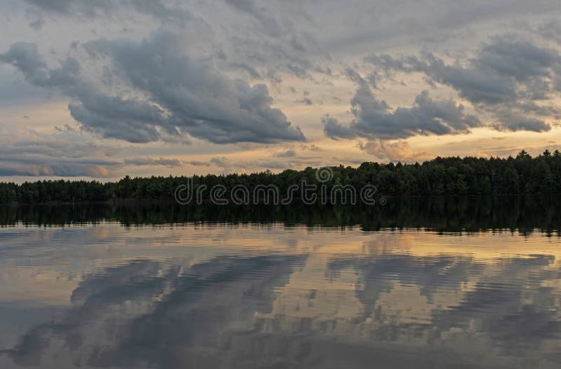 Quiet Reflections at Twilight Stock Image - Image of reflections, shore ...