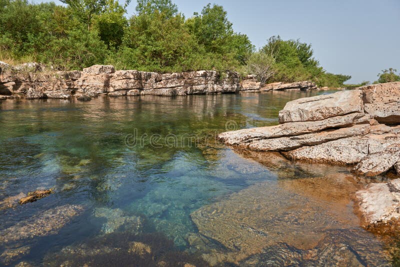 Quiet River Stream Along the Tectonic Rocks Stock Photo - Image of ...