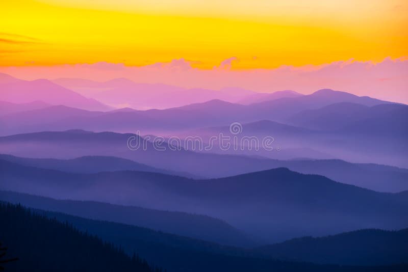 Quiet Scene, Mountain Valley in a Mist Stock Photo - Image of idyllic ...