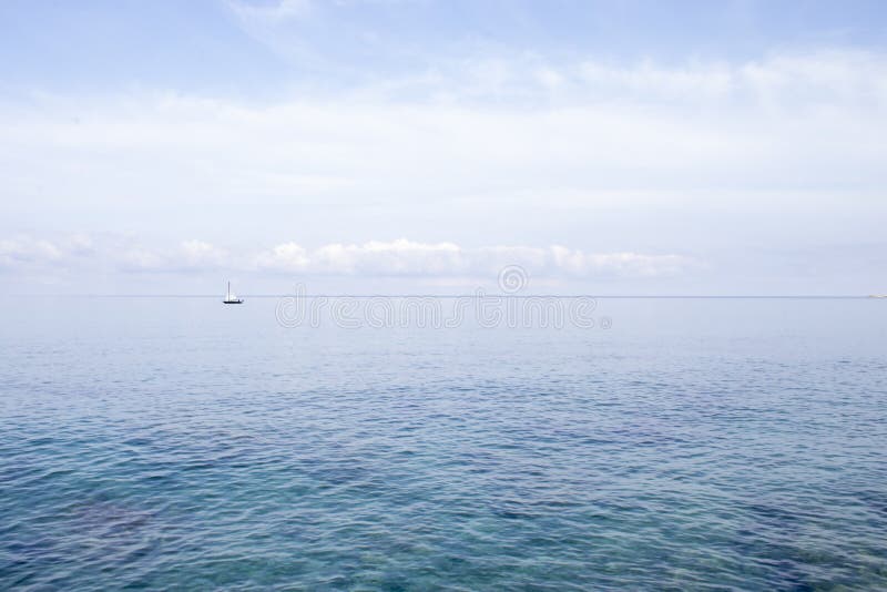 Quiet Sea. Calm Sea Ocean and Blue Sky Background Stock Image - Image ...