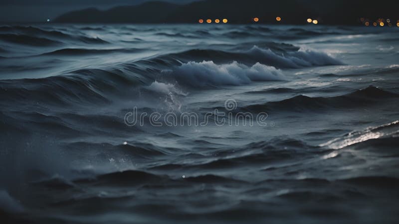 The Quiet of the Sea at Night Disturbed only by the Sounds of Waves and ...