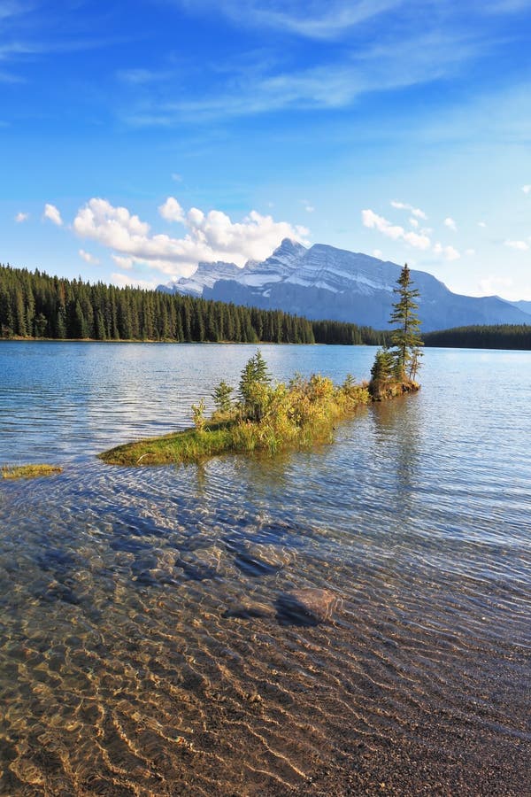 Quiet Shallow Lake In Banff National Park Stock Photo - Image of lake ...