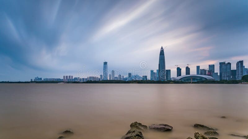 Quiet Shenzhen Bay stock image. Image of cloud, dawn - 228767225