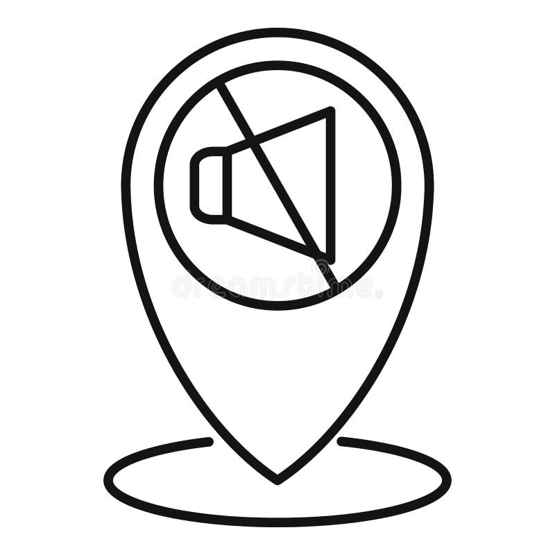 Quiet Silence Icons Set, Outline Style Stock Vector - Illustration of ...