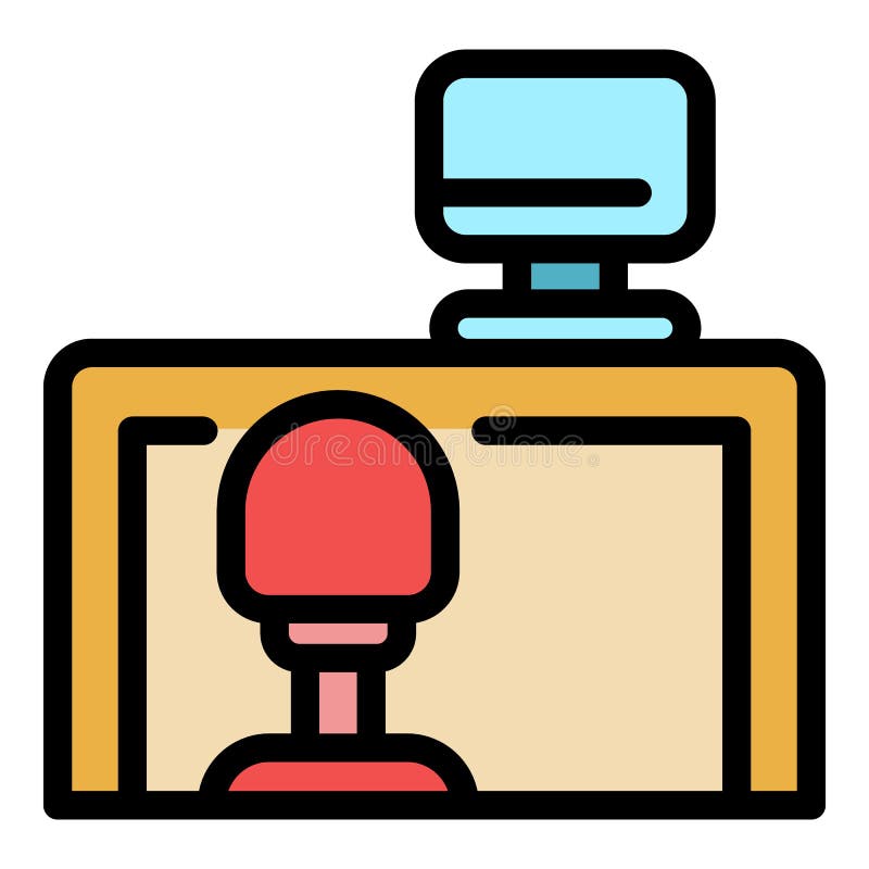 Quiet Spaces Desktop Computer Icon Color Outline Vector Stock Vector ...