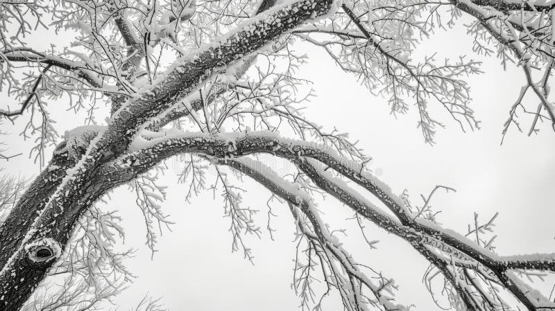 The Quiet Stillness of Frostcovered Branches Reaching Out in Every ...