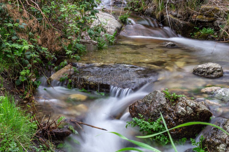 Quiet Stream In A Desert Canyon Stock Image - Image of stream, white ...