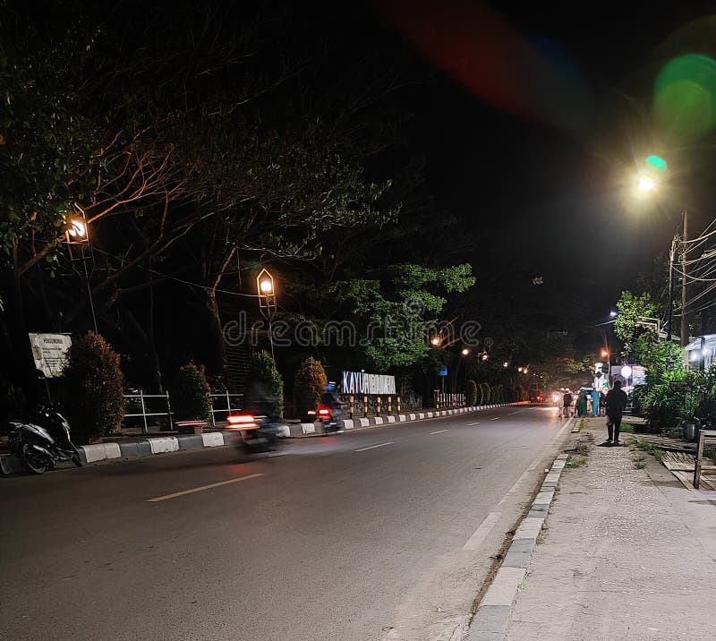 Quiet Street at Night Somewhere on the Outskirts of Town Stock Image ...