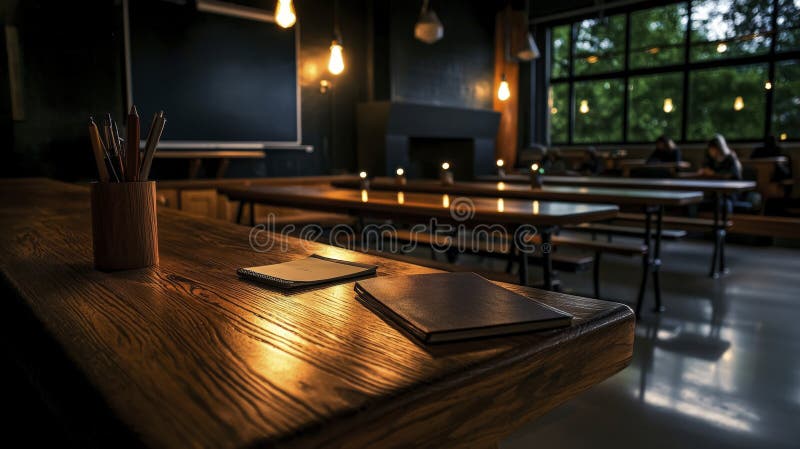 Quiet Study Area Modern Classroom Photography Indoor Close-up Focused ...