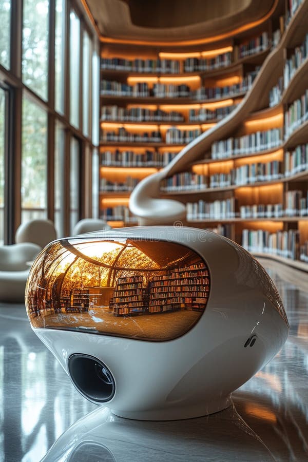 A Quiet Study Space Filled with Bookshelves and Natural Light Stock ...