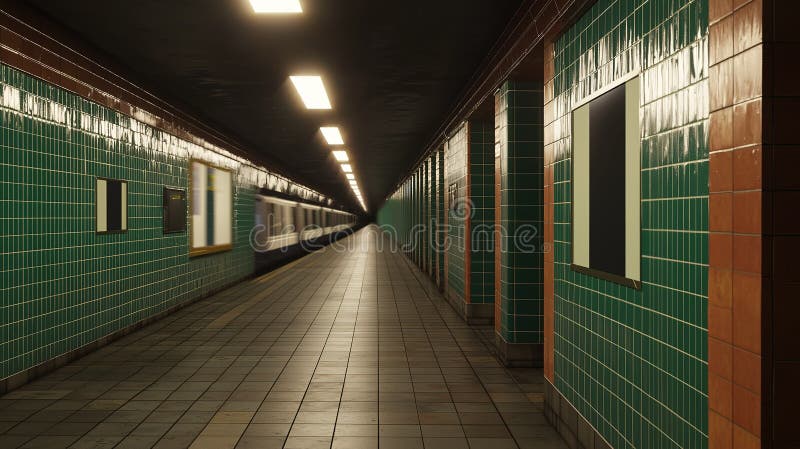 A Quiet Urban Bus Stop at Night Illuminated by Streetlights with a Red ...
