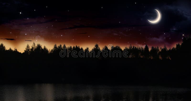 Quiet summer night stock photo. Image of field, night - 48484800