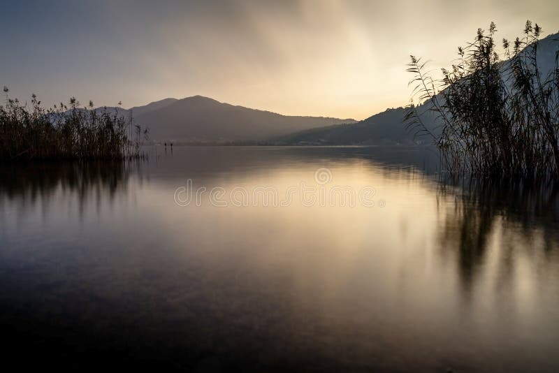 Quiet sunset stock photo. Image of climate, beach, orange - 46094484