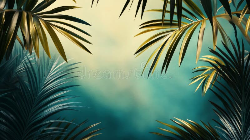 Quiet Teal Tropical Leaf Pattern on a Subtle Background Stock Photo ...