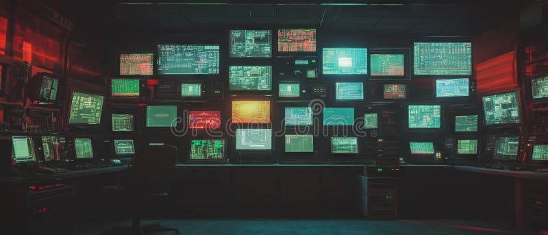 Quiet Technological Monitoring Space with Multiple Empty Computer ...