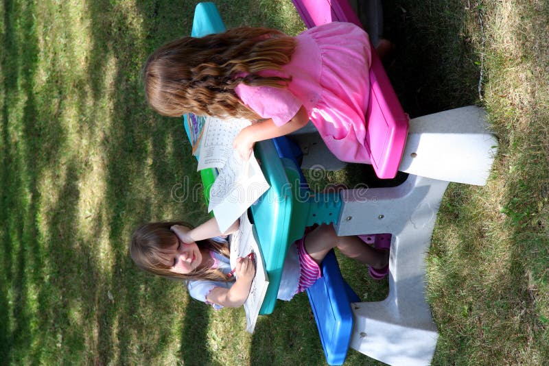 Quiet time stock image. Image of cousins, learn, girl - 2914085