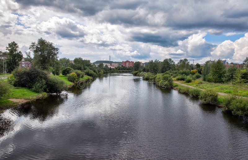 Quiet town river stock photo. Image of city, waterway - 187189840