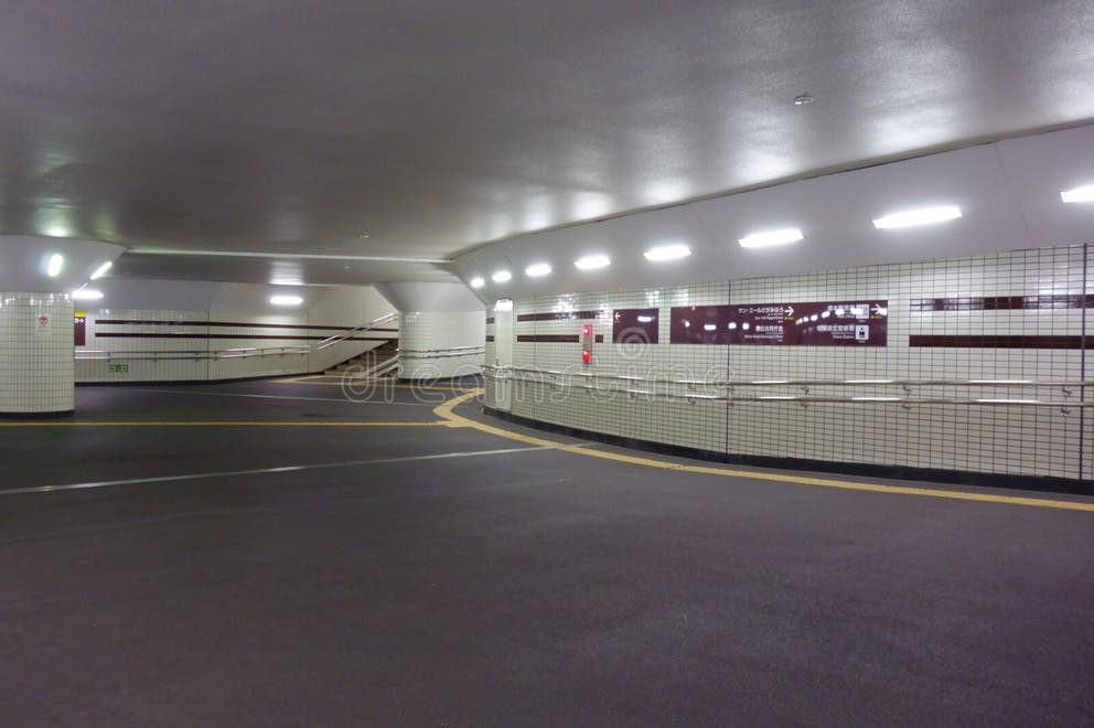 A Quiet Underground Passage in the Underground Space Stock Photo ...