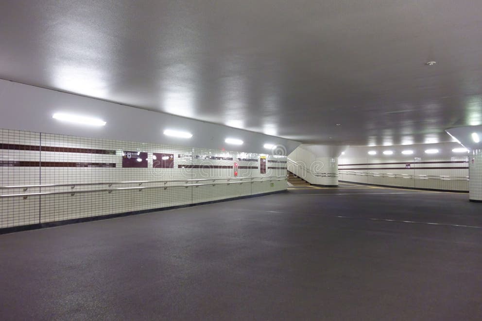 A Quiet Underground Passage in the Underground Space Stock Photo ...