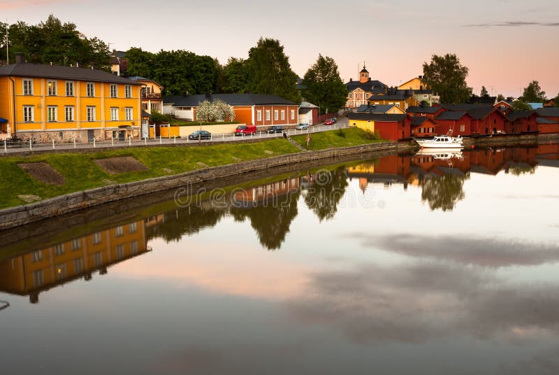 Quiet Warm Summer Evening in Porvoo. Stock Photo - Image of visitors ...