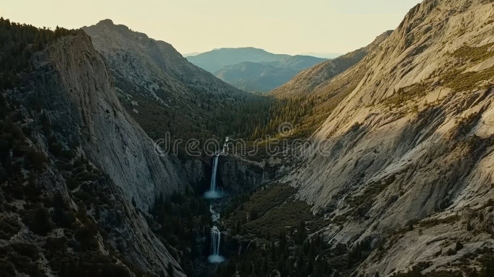 A Quiet Waterfall Streams through an Impressive Forest Stock Image ...