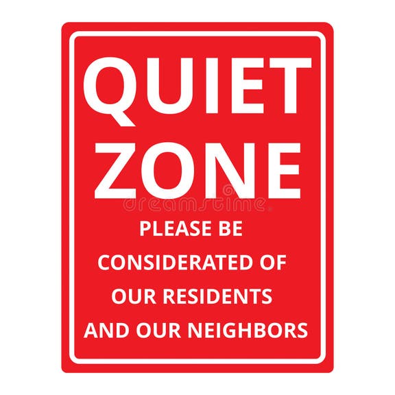 Quiet Zone Red Banner with Text on a White Background Stock Vector ...
