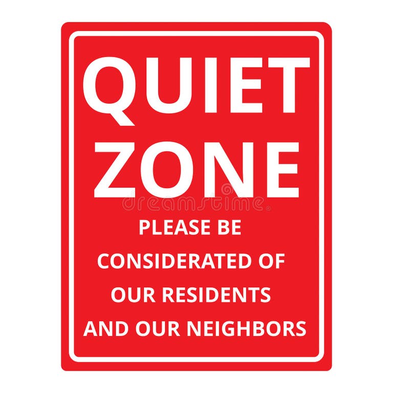 Quiet Zone Red Banner with Text on a White Background Stock Vector ...