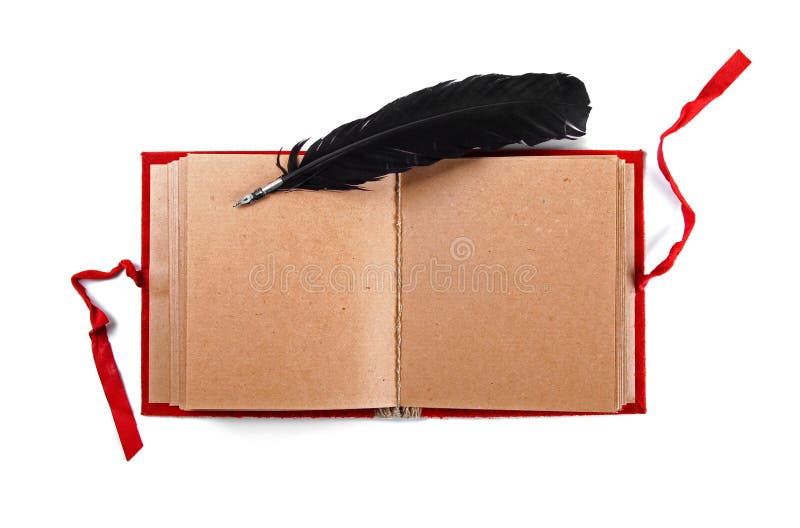 Quill on old book stock photo. Image of ancient, open - 15448622