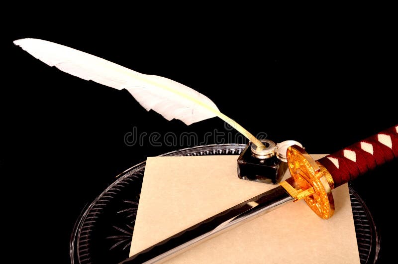 Quill pen and parchment stock photo. Image of paper, feathered - 17117620