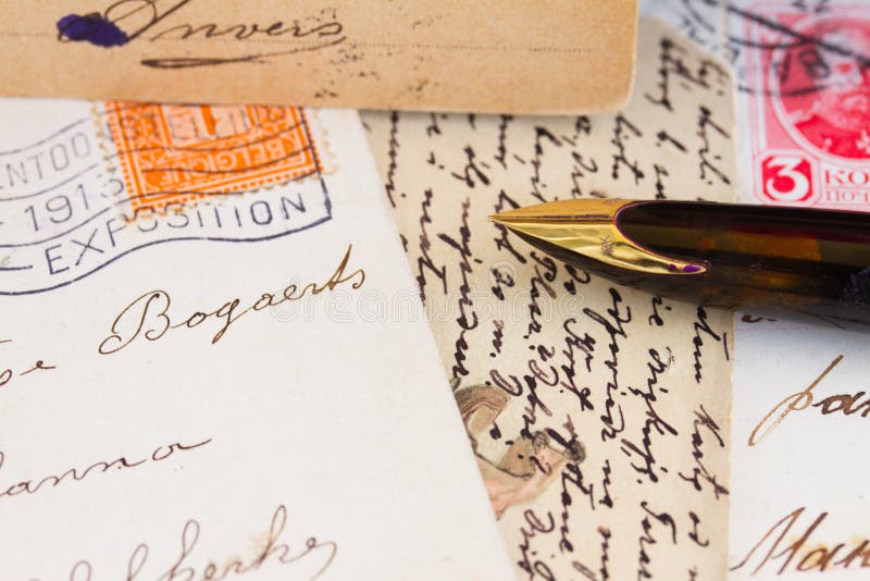Old Letters And A Quill Pen Stock Photo - Image of message, ancient ...