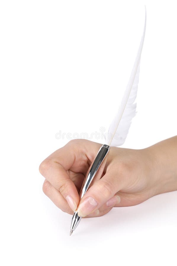 Signing with Quill Pen stock image. Image of declaration - 23147605