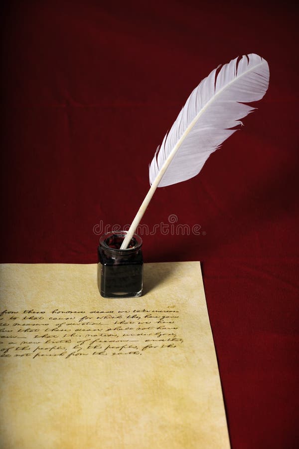 Signing with Quill Pen stock image. Image of history - 23147605
