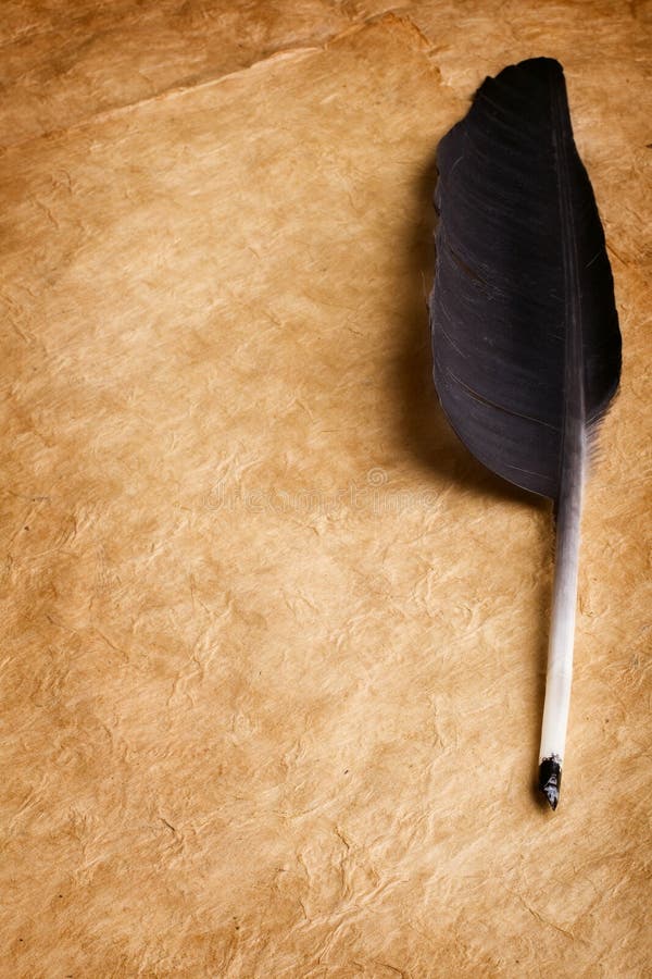 Quill pen and parchment stock photo. Image of paper, feathered - 17117620
