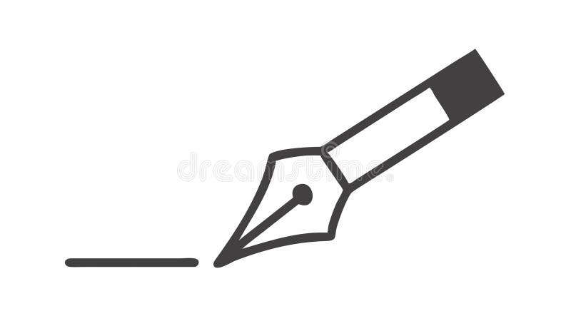 Quill Pen Writing Tool, Traditional Calligraphy, Vector Design ...
