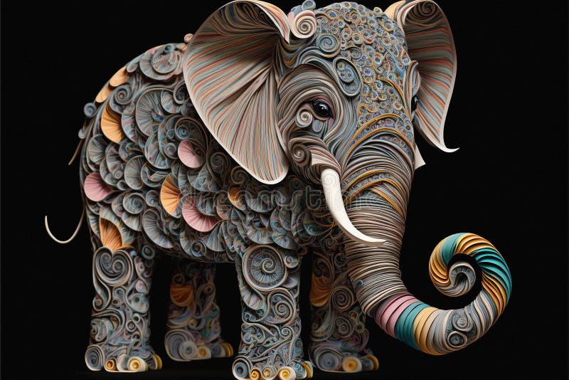 Quilled Elephant Stock Illustrations – 9 Quilled Elephant Stock ...