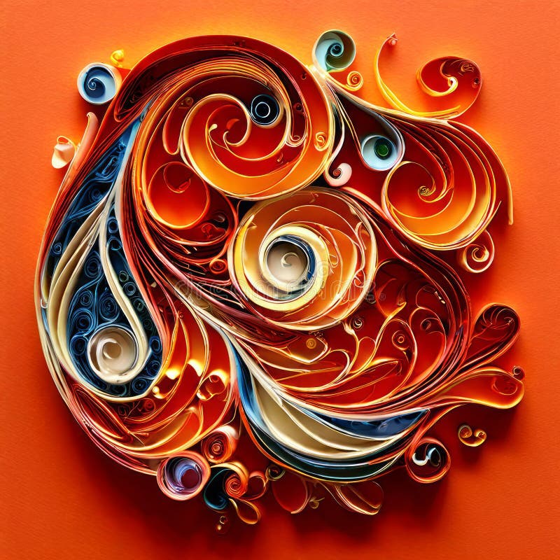 Quilling Art a Intricate and Decorative Art Form Usin Stock ...