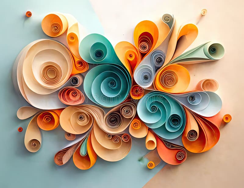 Quilling Art Paper on Light Background. Generative AI Stock Photo ...
