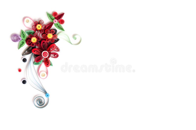 Quilling Flower Paper on White Background Stock Photo - Image of form ...